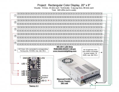 Basic wiring for a 34 x 10 display with Teensy 3.1 | Teensy Forum