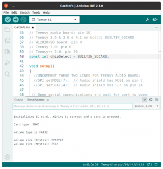 Using BUILTIN_SDCARD for chip select on Teensy 4.1 is not working ...