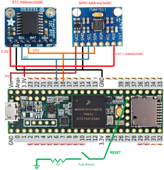 MPU-6050, RTC DS3231 and Reset button Problem | Teensy Forum